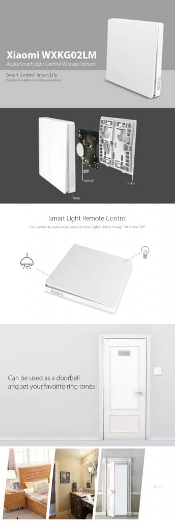 Xiaomi Aqara Smart Light Control Wireless Version, interrupteur Wifi ...