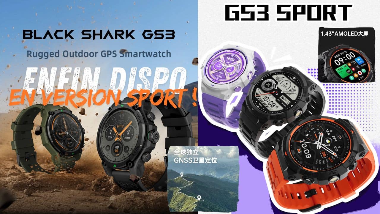 Black Shark GS3 Sport Amoled, GNSS et batterie 18 jours : La Montre ...