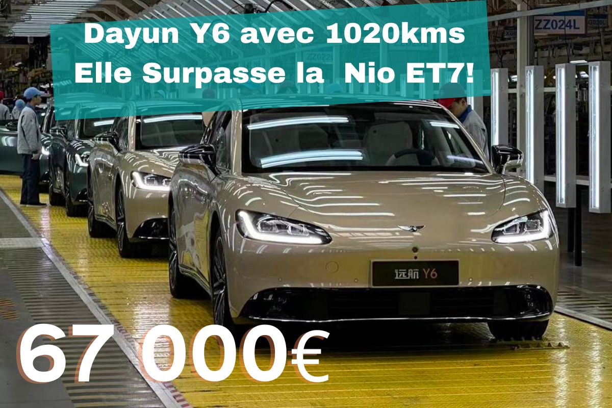 Dayun Y6 avec 1020kms , Elle Surpasse la Nio ET7 pour 45 000€