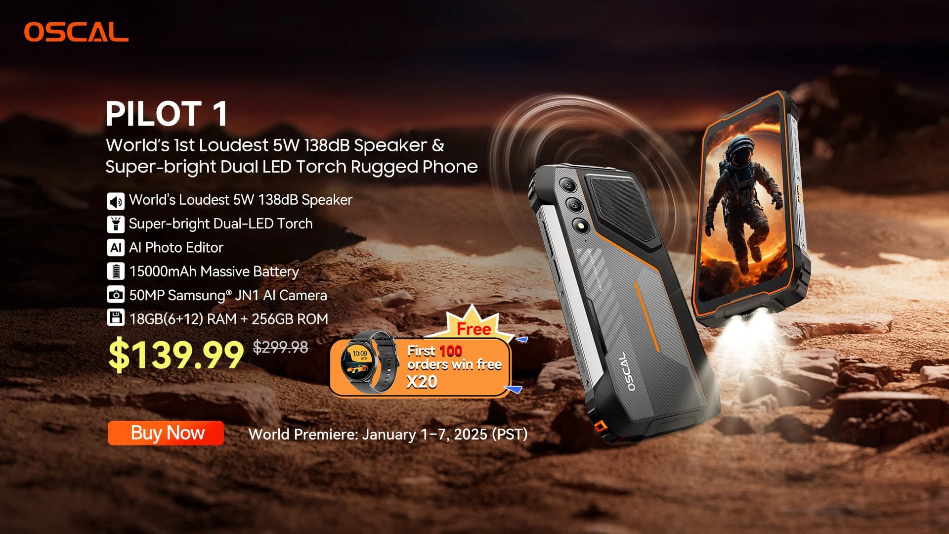 OSCAL PILOT 1 by Blackview : Le téléphone robuste AI avec haut-parleur 138 dB et batterie 15 000 ...