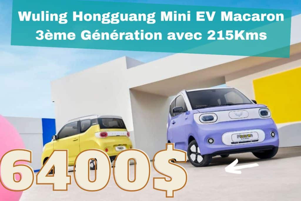 Wuling Hongguang Mini EV Macaron 3ème Génération, 215kms, Mignon et ...